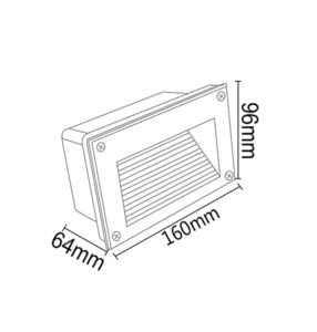 3W LED Staircase Step Light Ramp Wall Lamp L160*W96*H64mm IP65