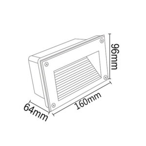 3W LED Staircase Step Light Ramp Wall Lamp L160*W96*H64mm IP65