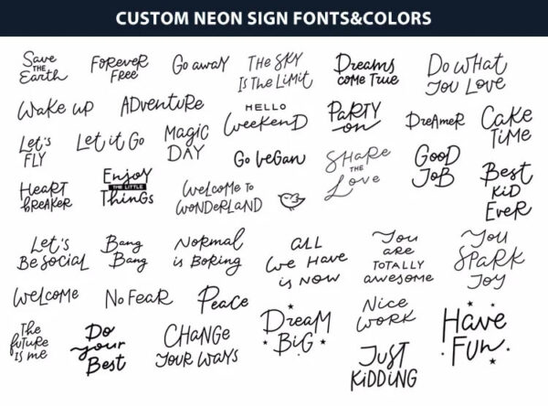 Standard or Customized LED Neon Light Sign Font Advertising Home Bar