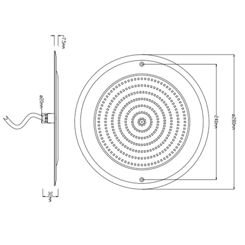 6W 10W 25W 35W 12V Slim Surface Mounted LED Swimming Pool Light IP68
