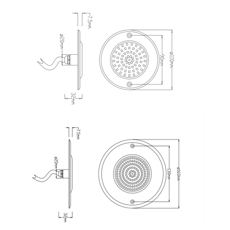 6W 10W 25W 35W 12V Slim Surface Mounted LED Swimming Pool Light IP68